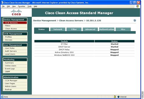 Cisco NAC Appliance Clean Access Server Installation And