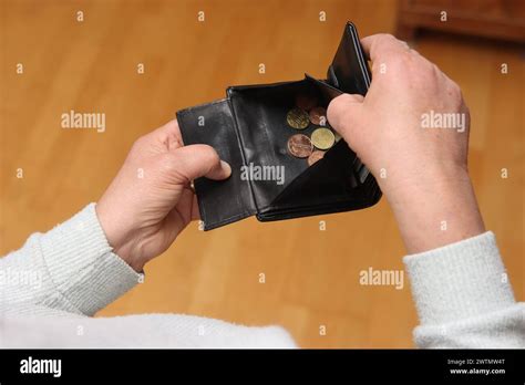 Woman Shows Her Empty Wallet Stock Photo Alamy
