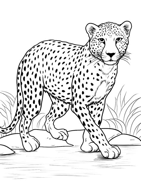 35 Cheetah Coloring Pages Free Printable Sheets Cheetah Drawing Leopard Drawing Coloring Pages