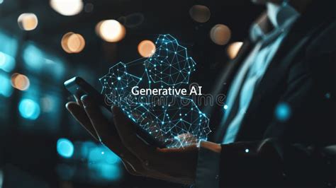 Interact With AI Artificial Intelligence Brain Processor Generative AI LLMs Stock Photo Image