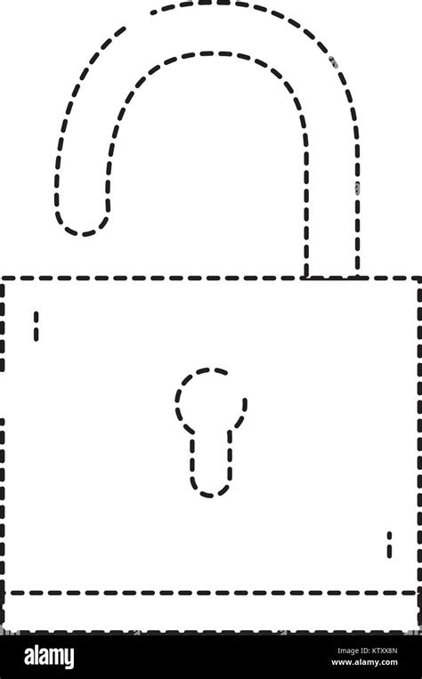 Dotted Shape Padlock Object To Protection And Security Symbol Stock Vector Image And Art Alamy