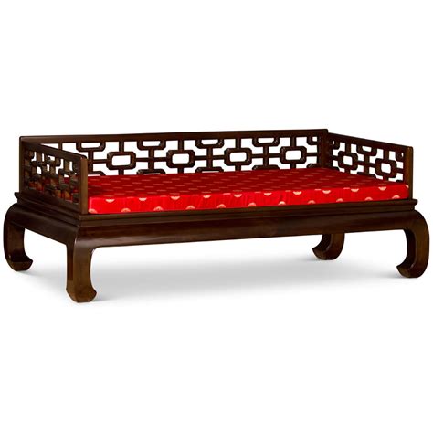 Dark Espresso Finish Elmwood Chinese Ming Day Bed