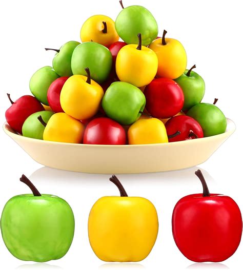 Libima 150 Pcs 1 4 In Artificial Fake Apples Realistic Fake Mini Apple