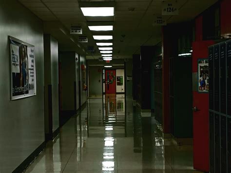Empty School Hallway