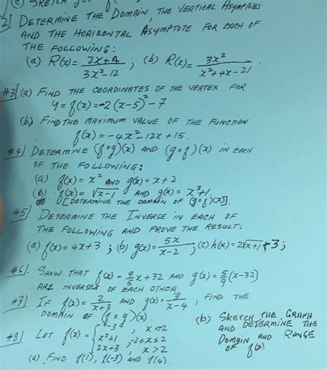 solved determine the domain the vertical asymptotes and the