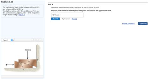 Solved Problem Part A The Coefficient Of Static Chegg