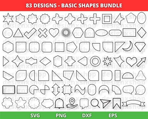 Basic Shapes Svg Bundle Geometric Shapes Svg Name Frame Tags Svg