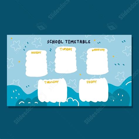 Timetable Cheerful Class Schedules Post Creative Word Template And