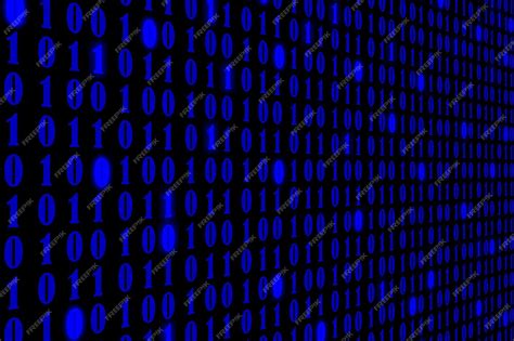 Premium Vector Blue Digital Binary Data On Computer Screen Abstract