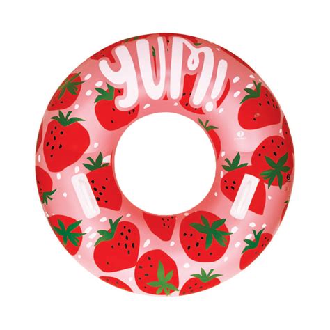 100cm 스트로베리 손잡이 튜브 계곡 물놀이 원형튜브 온채널
