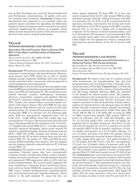 Pdf Discordant Thyroid Function Tests In Patients With Hiv A Case Report And Discussion Of