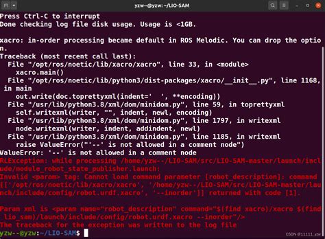 invalid ＜param＞ tag cannot load command parameter [robot description] command [[‘ opt ros
