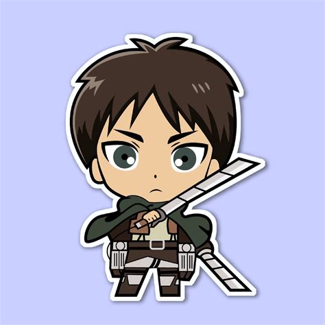 Eren Yeager Sticker Attack On Titan Anime Stickers Laptop Stickers