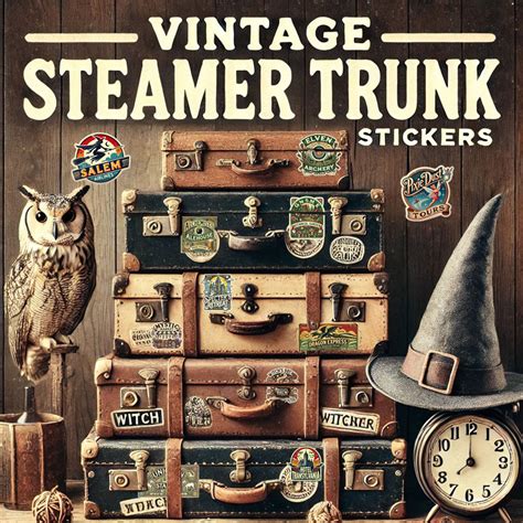 Sticker Bundles Vintage Steamer Trunk Labels Magic Travel Vinyl Kiss