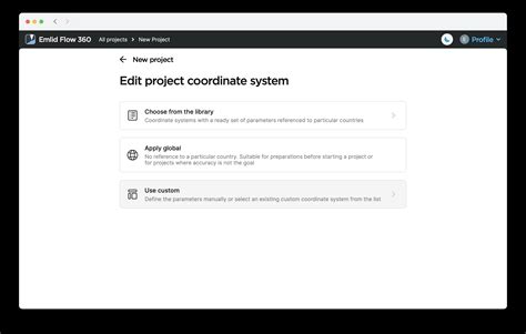 Set Up Custom Coordinate System Emlid Flow And Emlid Flow