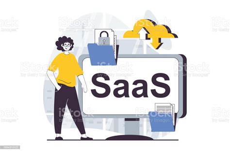 웹을 위한 플랫 디자인에서 사람 장면이 있는 Saas 개념입니다 디지털 문서로 작업하고 온라인으로 가제트 간에 액세스를 공유하는 사람 소셜 미디어 배너 마케팅 자료에 대한