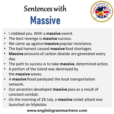Sentences With Massive Massive In A Sentence In English Sentences For