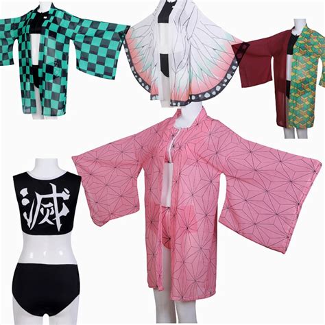 Demon Slayer Cosplay Kochou Shinobu Bikini Swimsuit Kimetsu No Yaiba