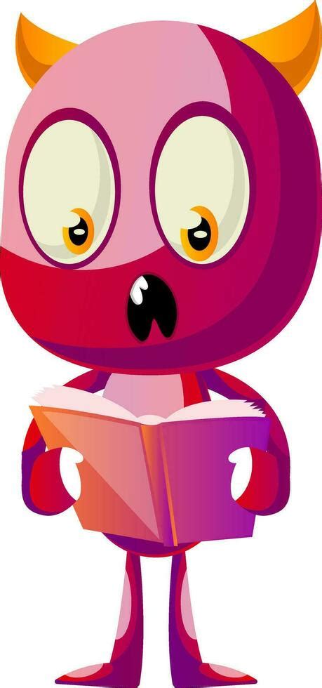 Devil Reading Book Illustration Vector On White Background 35382809