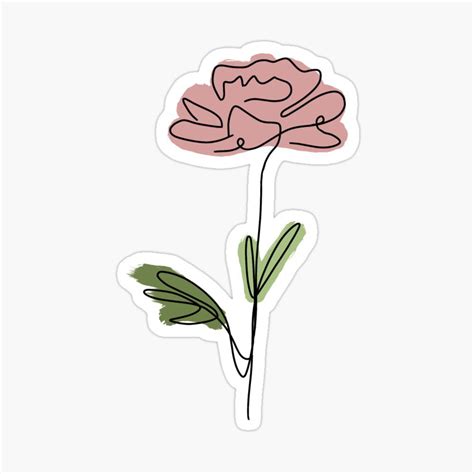 Minimalist Line Design Flower Sticker