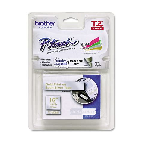 Brother P Touch Tz Standard Adhesive Laminated Labeling Tape X Ft Gold Silver