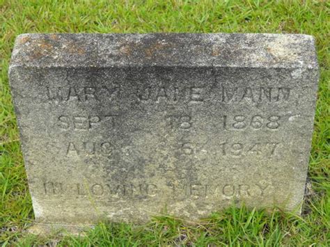 Mary Jane Cartledge Mann 1868 1947 Mémorial Find A Grave