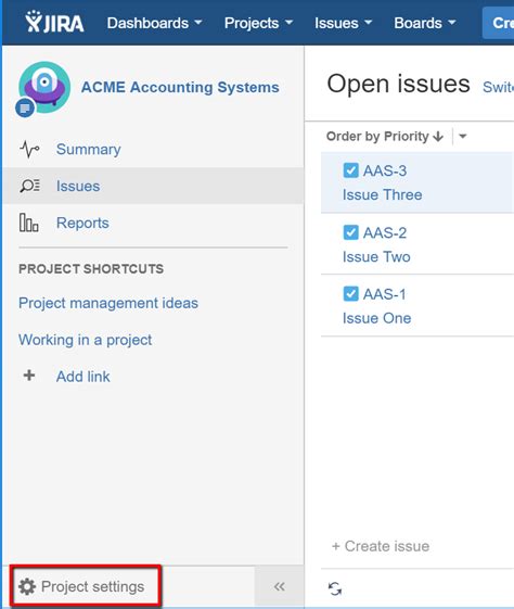 Jira Project Settings Test Management