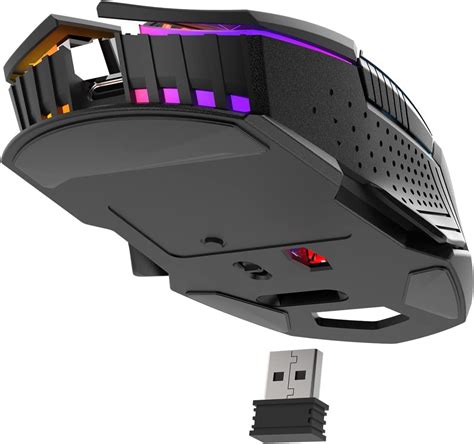 Wireless Gaming Mouse Rechargeable With Rainbow Rgb Backlit Optical Sensor 3 Level Dpi Ergonomic