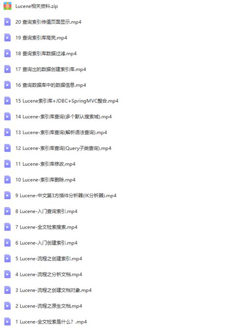 lucene入门精讲视频教程 大虾资源站