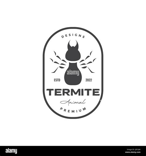 Vintage Badge Termite Insect Logo Design Stock Vector Image And Art Alamy