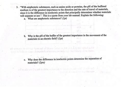 Solved With Amphoteric Substances Such As Amino Acids Or