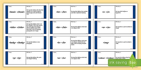 Unplugged Html Coding Loop Cards Twinkl Ks2 Twinkl