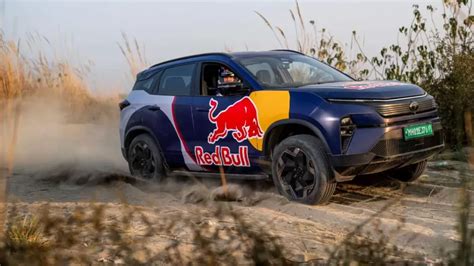 Tata Harrier Ev Unveils Red Bull Adventure Wrap Electric Suv Launch