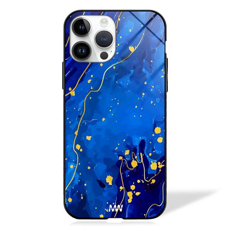 Blue Faultline Marble Glass Phone Case And Cover Mw Stuffs