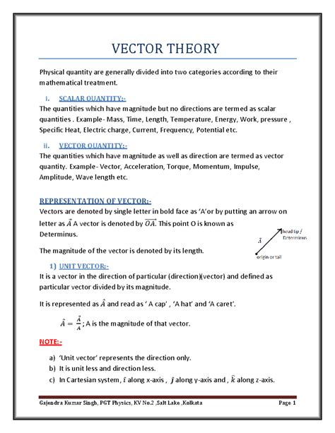 Vector Theory Nnkmnnn Vector Theory Physical Quantity Are