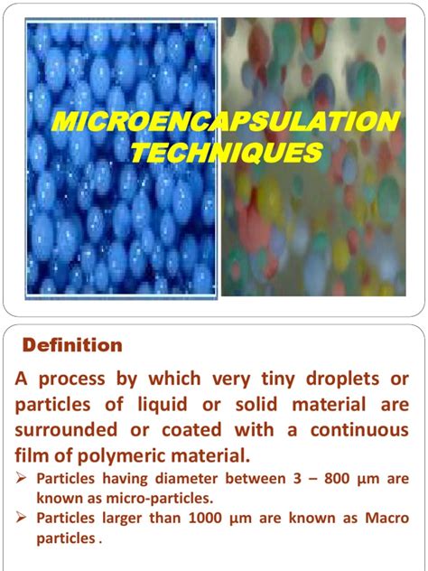 Microencapsulation Technologies Pdf Phase Matter Polymers
