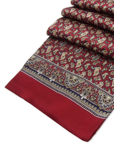 Sciarpa In Seta Uomo Vintage Paisley Rosso