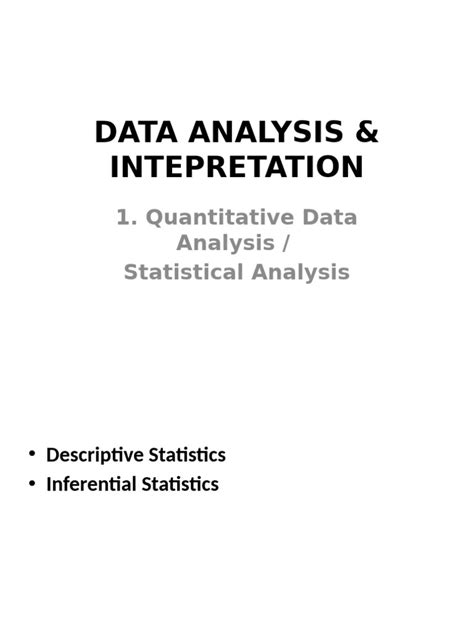 Class Lecture Data Analysis And Interpretation Quantitative Pdf Statistics Descriptive