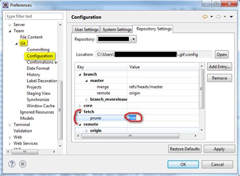 Eclipse Egit Pruning Remote Tracking Branches That Have Been Deleted