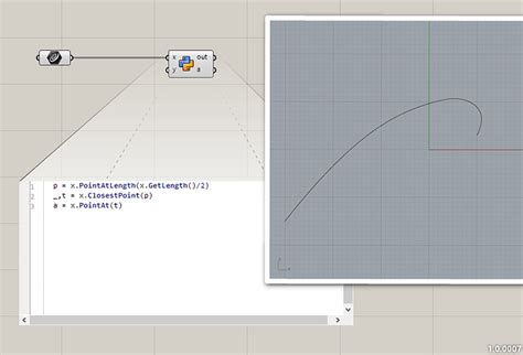 curve parameter t in curve curvatureat method grasshopper developer