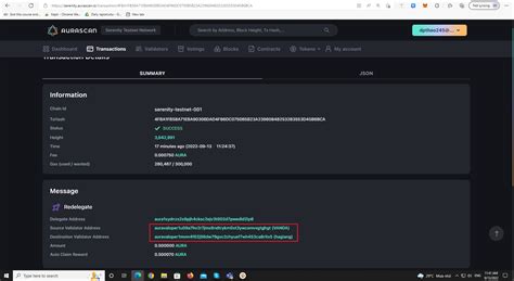 Aurascan Account Details Redelegate Tab Not Display Transactions