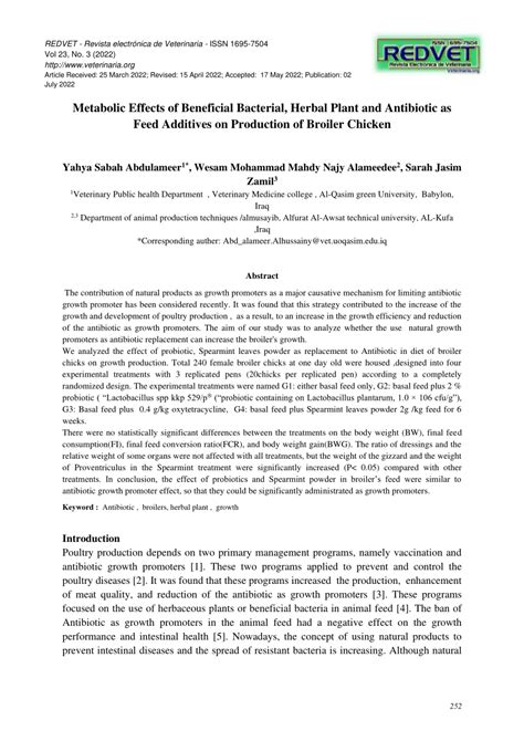 Pdf Metabolic Effects Of Beneficial Bacterial Herbal Plant And Antibiotic As Feed Additives