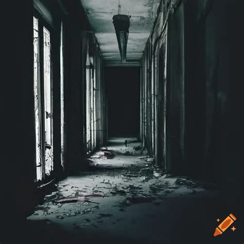Dark Abandoned Corridor Photorealistic Bokeh Symmetry