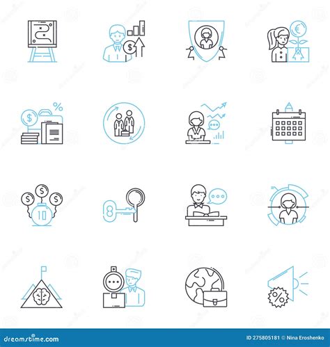 Budget Tracking Linear Icons Set Finance Expense Budgeting