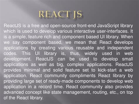 ppt react js powerpoint presentation free download id 12913233