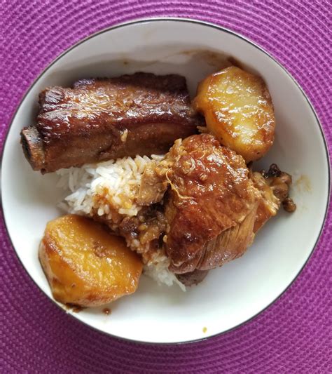 Filipino Style Chicken And Pork Adobo With Potatoes Rfilipinofood