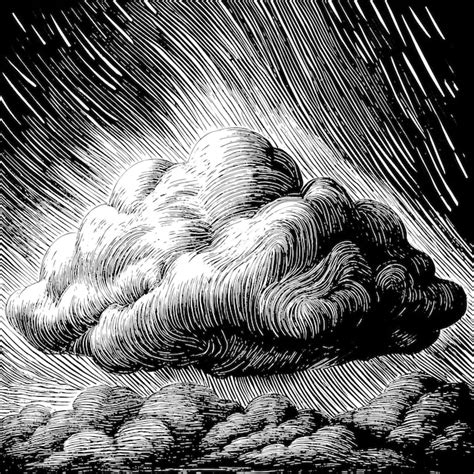 Premium Vector A Drawing Of A Cloud That Has The Words Quot Thunder Quot On It