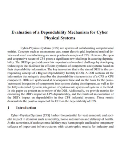 FREE Dependability Evaluation Samples In PDF DOC