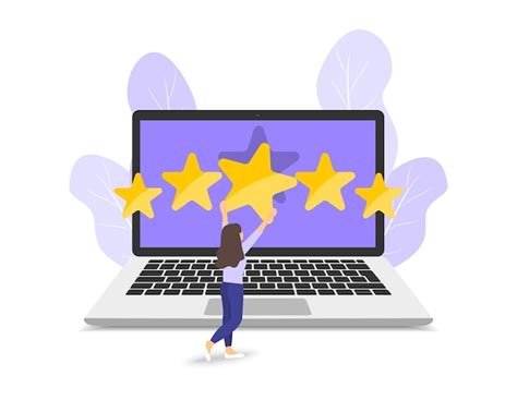 Premium Vector Customer Review Concept Feedback Character Giving Five Star