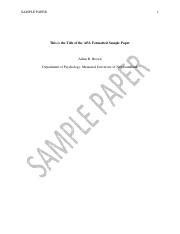 APA Formatted Sample Paper Introduction Method Results Course Hero